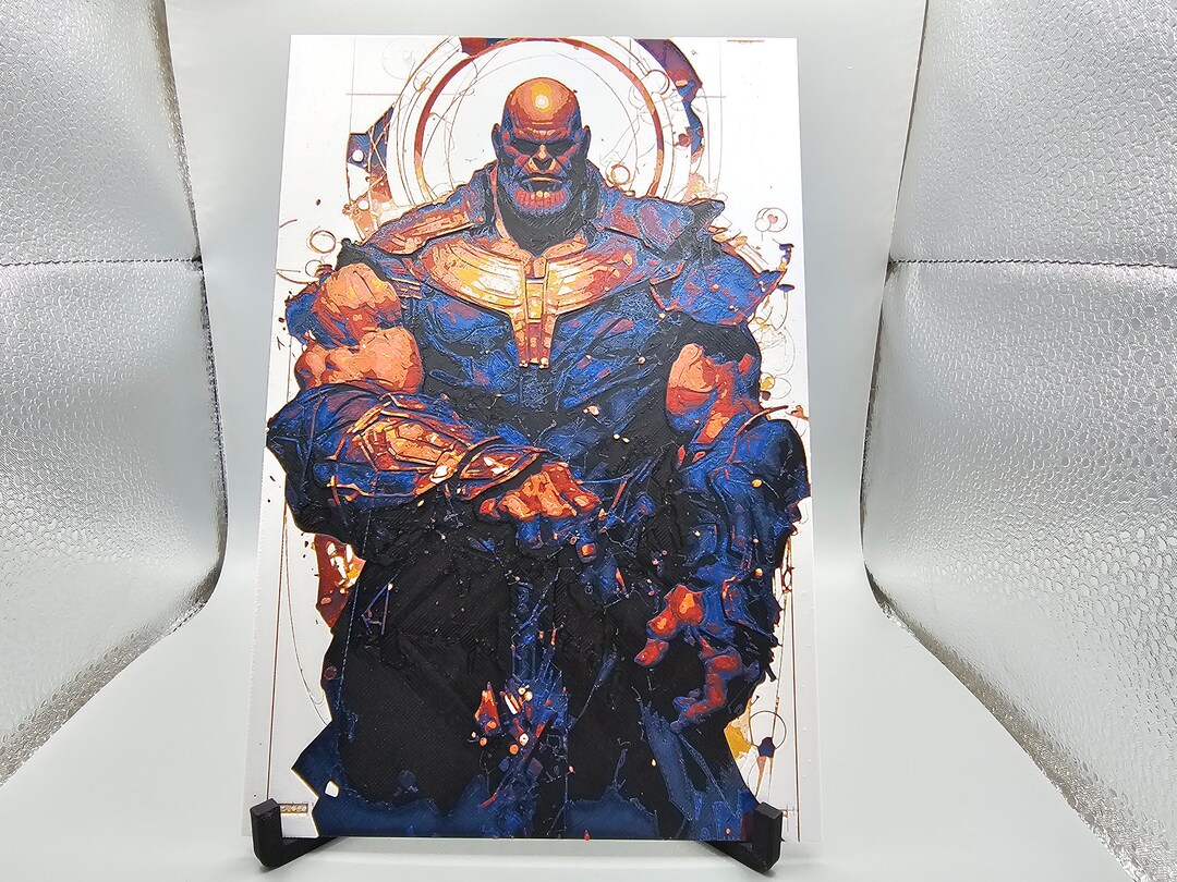 Thanos, Illustrative Art, 3D Printed Picture With Stand, Bas-relief ...