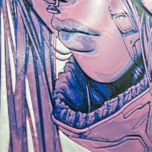 Cyberpunk Girl, Illustrative Art, 3D Printed Picture With Stand, Bas ...