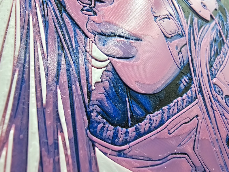 Cyberpunk Girl, Illustrative Art, 3D Printed Picture With Stand, Bas ...