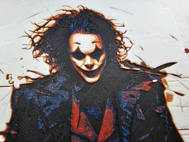 Joker, Illustrative Art, 3D Printed Picture With Stand, Bas-relief ...