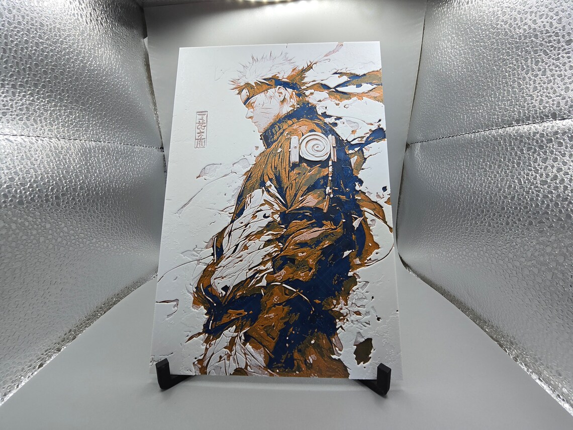 Naruto, Illustrative Art, 3D Printed Picture With Stand, Bas-relief ...