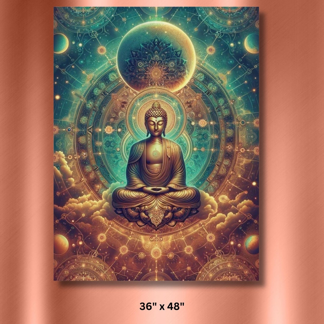 Buddha Meditation Poster Spiritual Wall Art Matte Vertical Poster ...