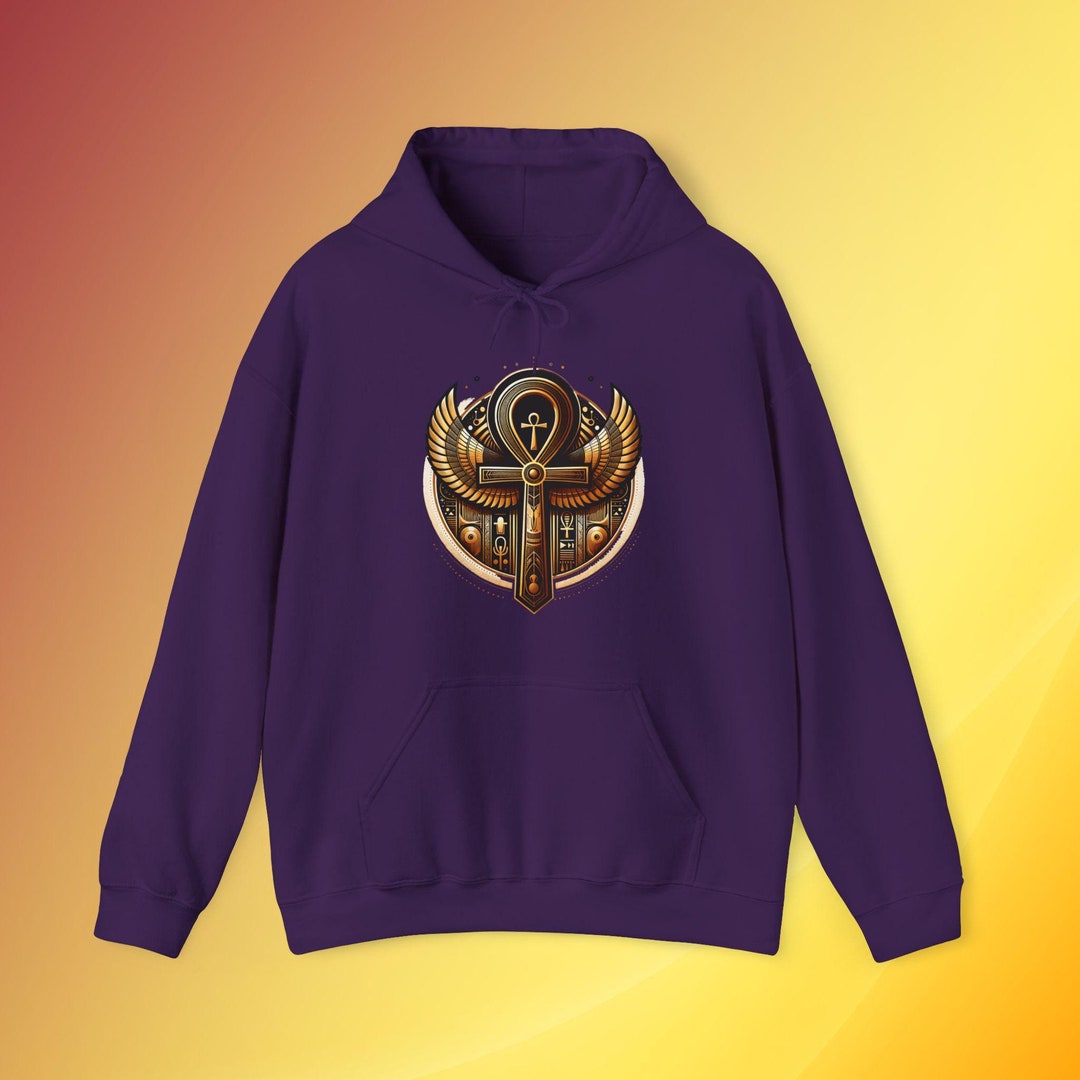 Elegant Gold Ankh Pullover Hoodie Classic Egyptian Symbol of Life and ...
