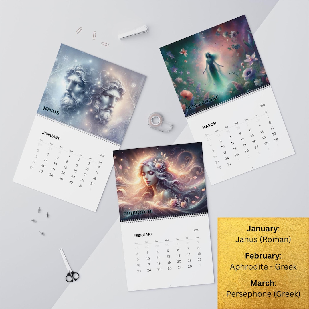 2025 Ethereal Mythology Wall Calendar Monthly Gods Calendar Mythology ...