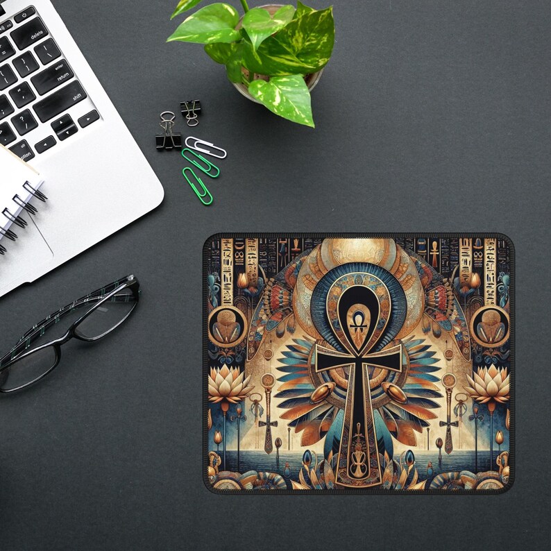 Mouse Pad: Ankh Egyptian Symbol, Sacred Life Key Art, Ancient Egypt ...