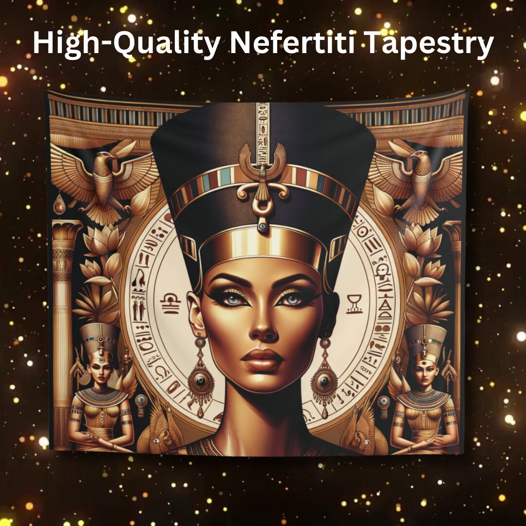 Queen Nefertiti Tapestry Graceful Ancient Egyptian Art Majesty Tapestry Queen Power Tapestry ...