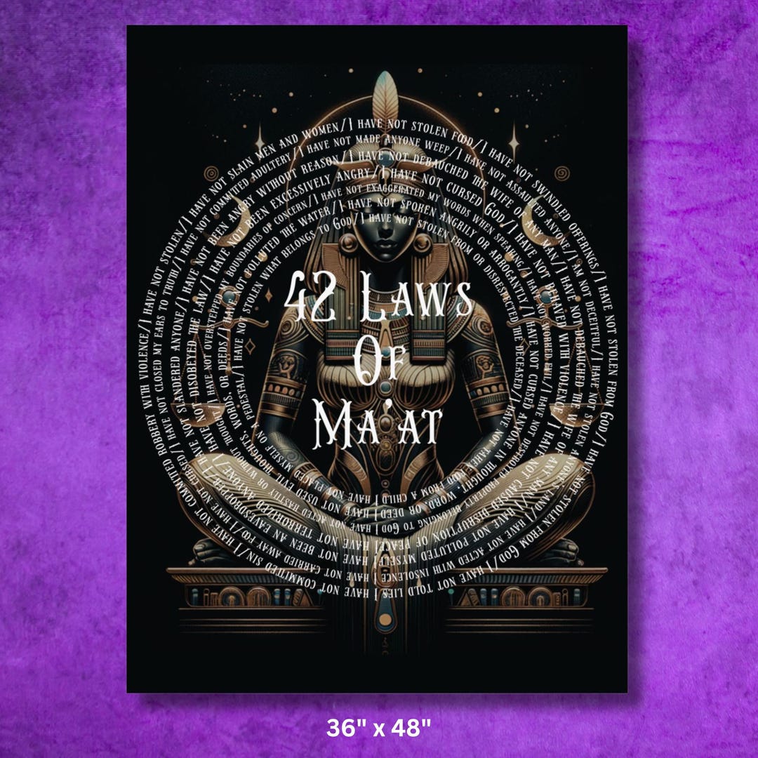 42 Laws of Ma'at Poster: Egyptian Spiritual Wall Art - Etsy