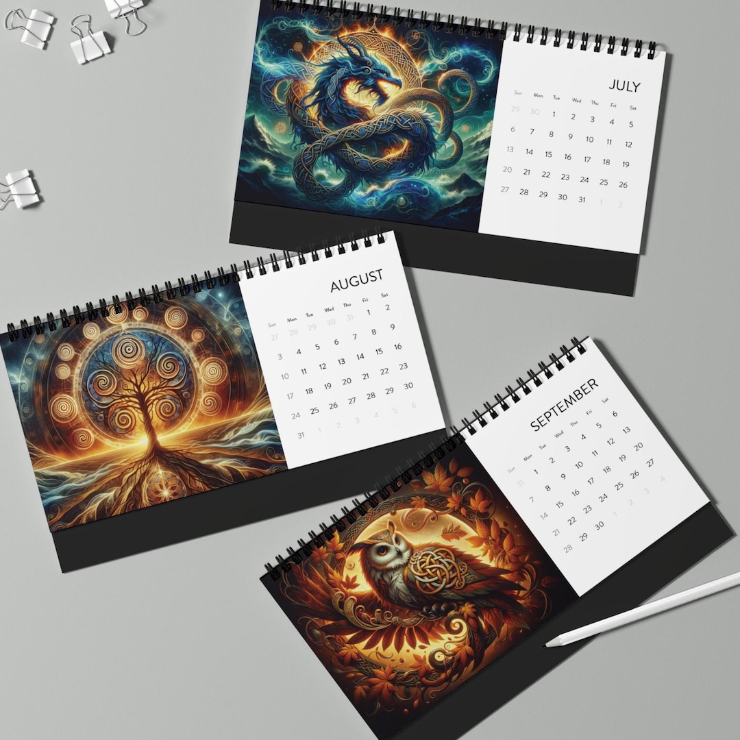 Celtic 2025 Desktop Calendar Ethereal Celtic Calendar Irish Mythology ...