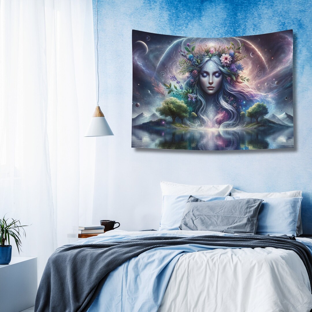 Goddess Gaia Tapestry Earth Mother Wall Decor Celestial Goddess Art ...