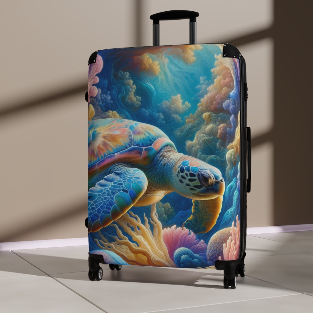 Sea Turtle Suitcase, Ocean Themed Suitcase, Durable Cover Suitcase ...