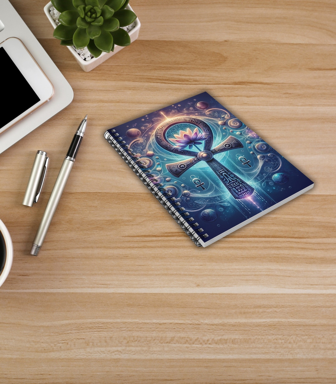 Egyptian Ankh Spiral Notebook Spiritual Writing Journal Mystical ...