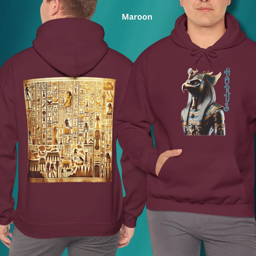 Ancient Egypt Hoodie Horus Hoodie Egyptian Apparel Hieroglyphics Hoodie Mythology Sweatshirt ...