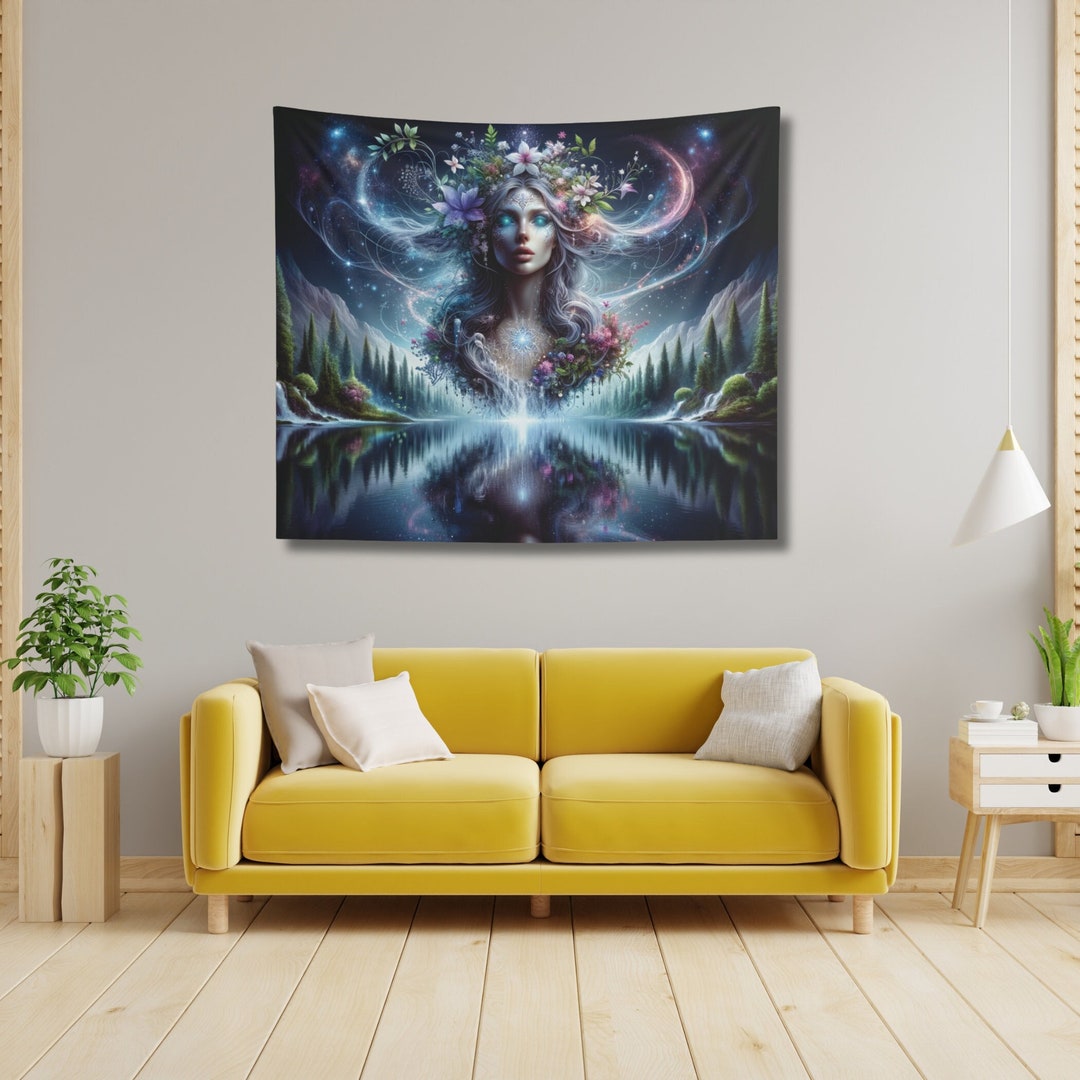 Goddess Gaia Tapestry Ethereal Wall Art Earth Mother Nature Goddess ...