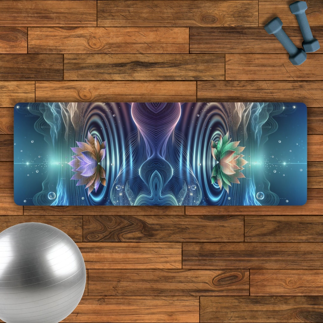 Lotus Flower Yoga Mat: Spiritual Ripple Water Design - Etsy