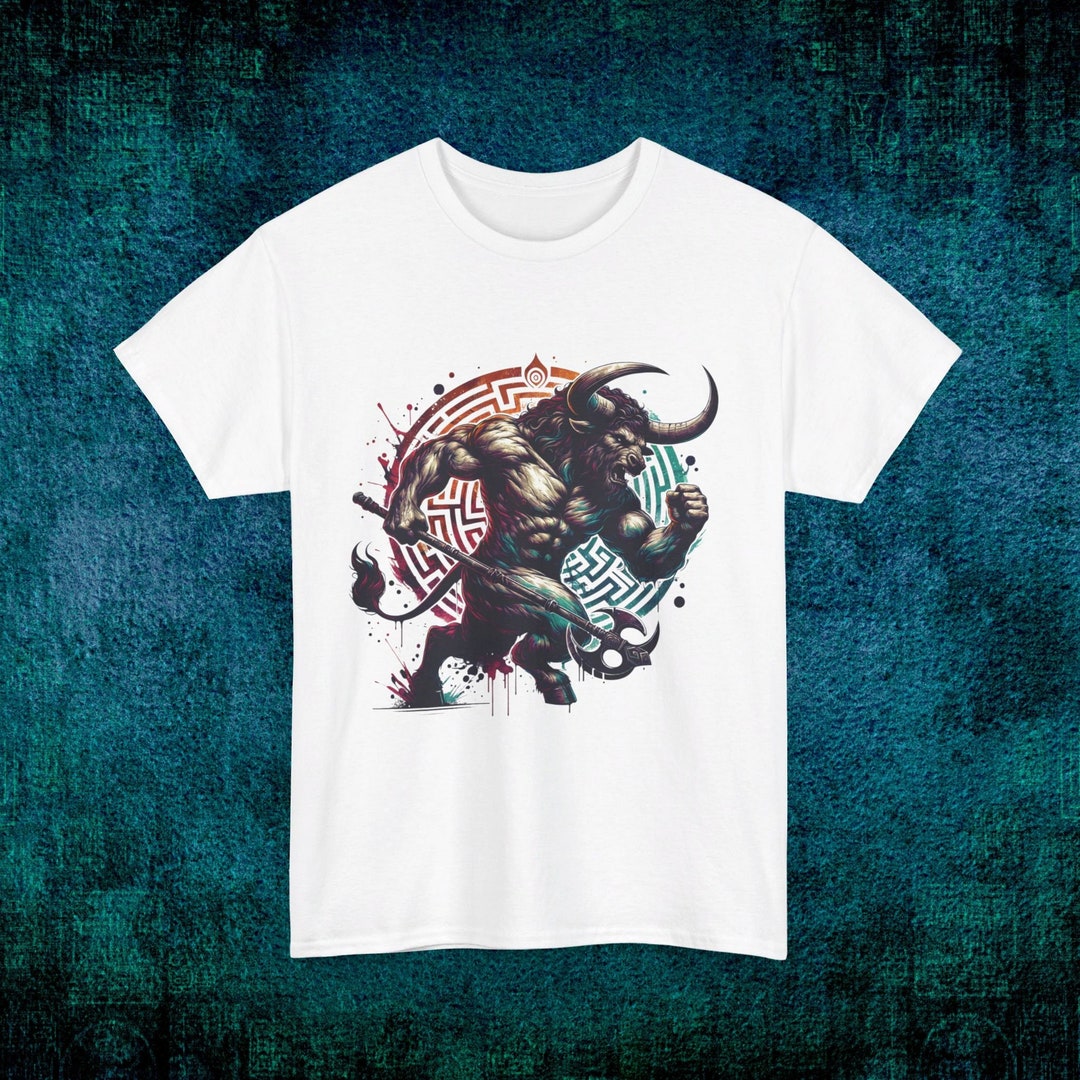 Mythical Minotaur T-shirt: Greek Warrior Labyrinth Art - Etsy