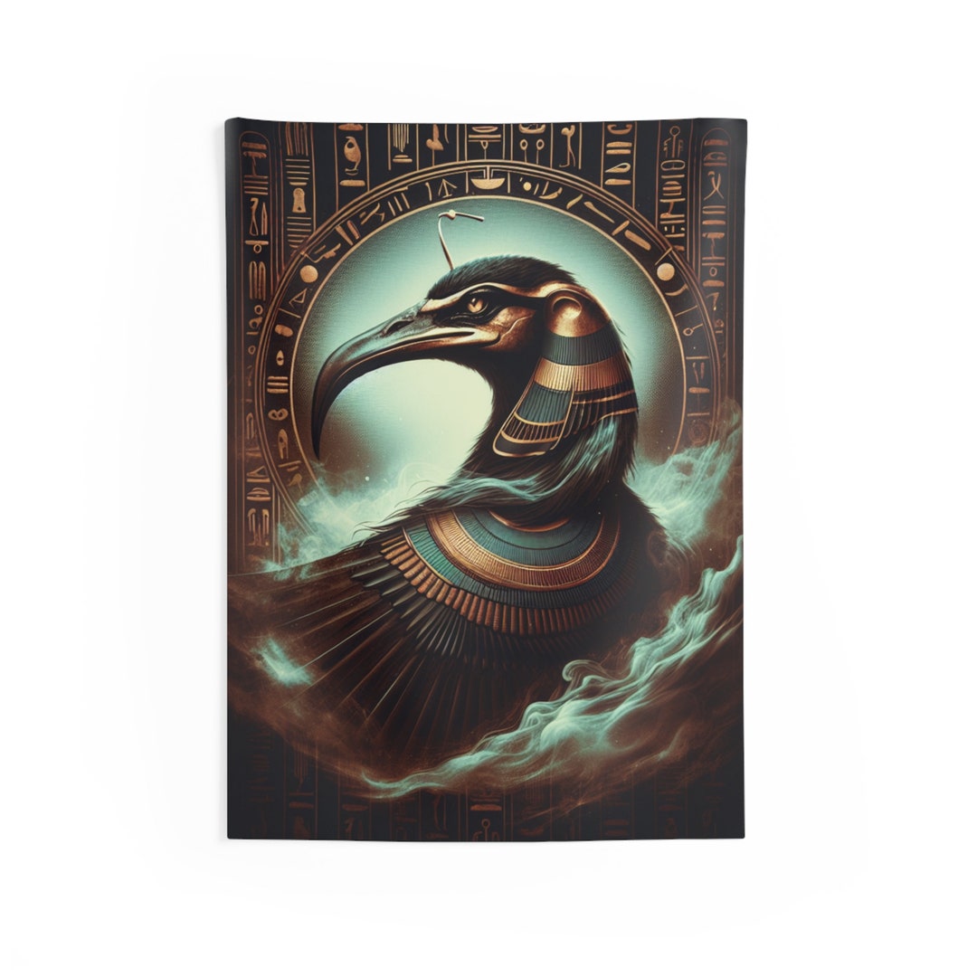 Majestic and Powerful Egyptian God Thoth Tapestry Mysterious Moon ...