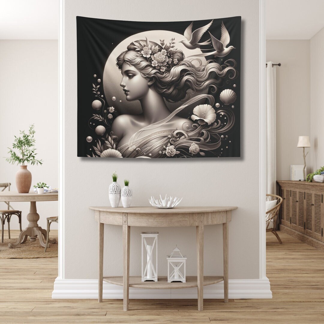 Greek Goddess Aphrodite Tapestry Mythical Wall Art Love & Beauty Decor ...