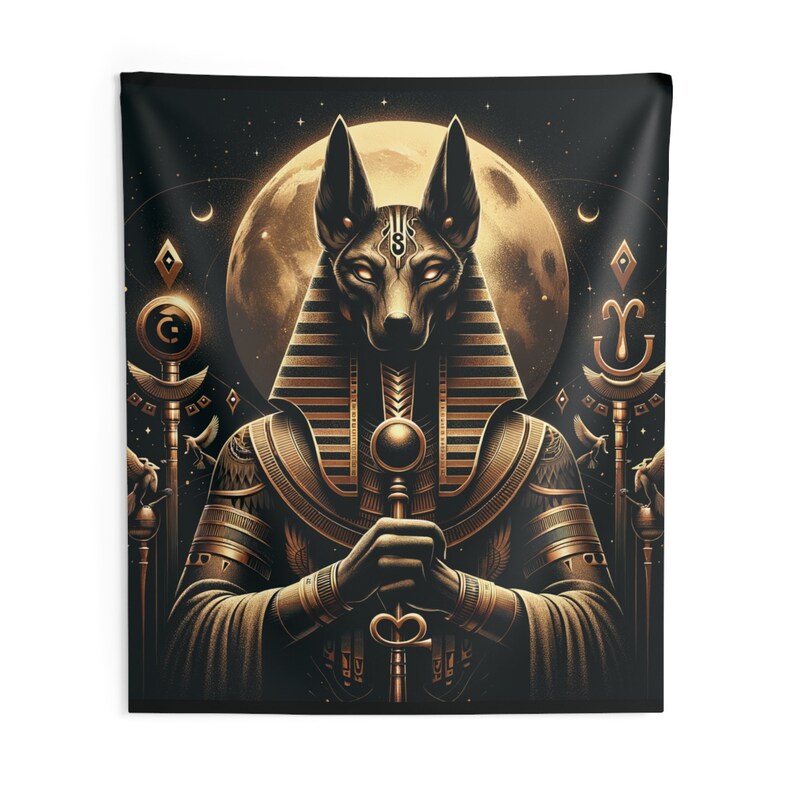 Anubis Egyptian Tapestry Jackal God Ancient Egyptian Wall Art Egyptian ...