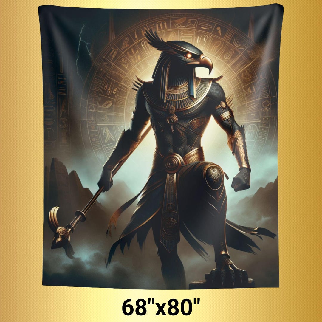 Horus Tapestry Egyptian God Wall Art Falcon Warrior Decor Mythology ...
