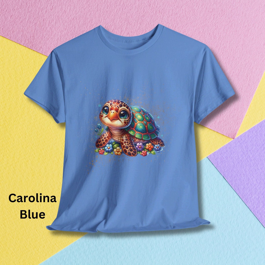 Colorful Turtle Tee Cute Sea Turtle Design Floral Turtle Tshirt ...