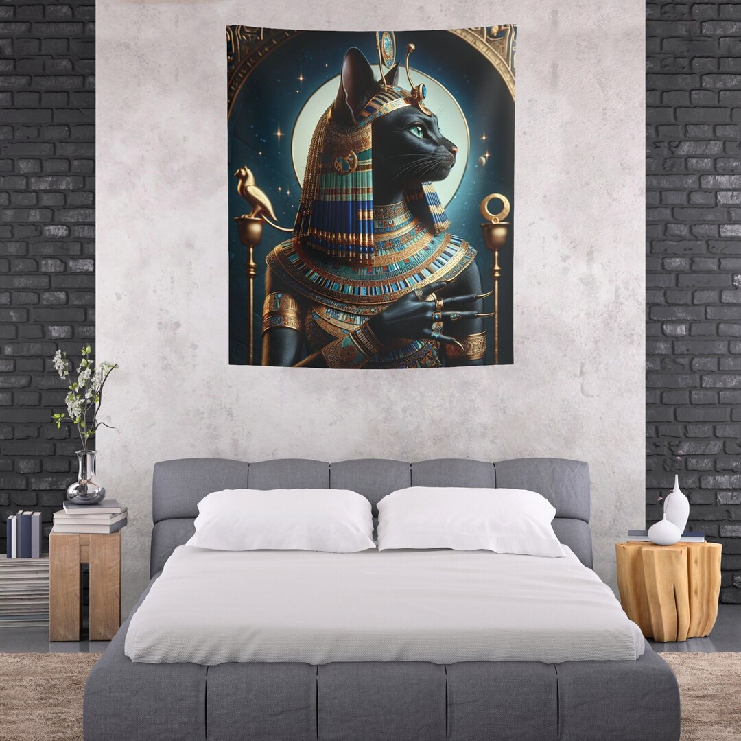 Bastet Tapestry: Egyptian Lioness Goddess Wall Art - Etsy