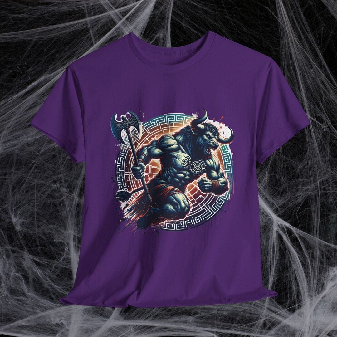 Greek Minotaur Shirt, Labyrinth Guardian Tee, Mythical Creature T-shirt ...