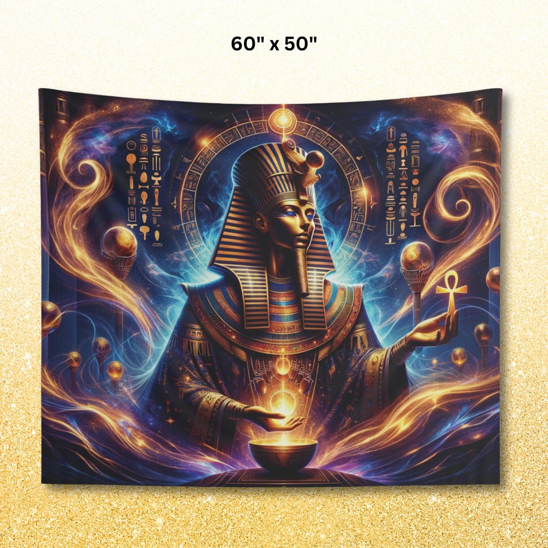 Egyptian Heka Tapestry Egyptian Magic Kemetism Wall Decor Heka God ...