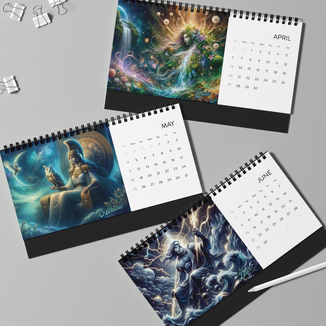 Greek Mythology Desktop Calendar: 2026 Gods & Goddesses Art, Ancient ...
