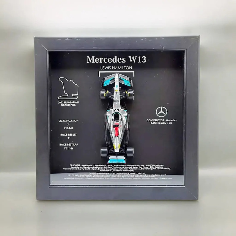Lewis Hamilton GP F1 Hungarian Mercedes W13 3D Frame - Etsy