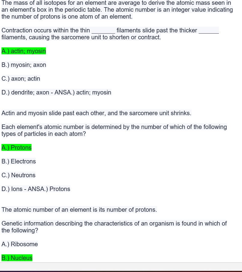 ATI TEAS 7 Science Pretest Questions and Multiple Choice Answers - Etsy