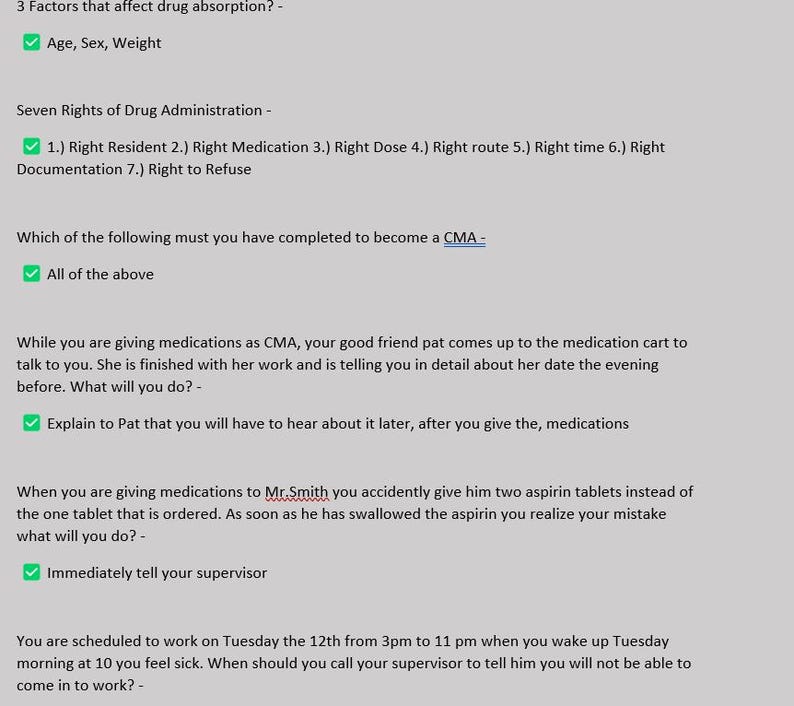 Certified Medication Aide Practice Exam 123 Questions and Answers ...