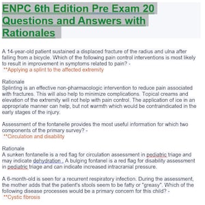 ENPC 6th Edition Pre Exam 20 Questions and Answers With Rationales - Etsy