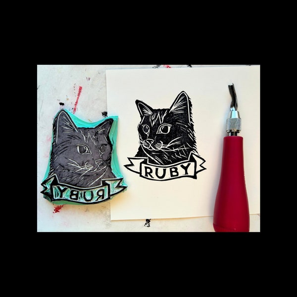 Linocut Portrait - Etsy