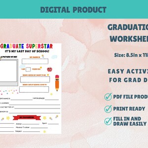 Elementary School Graduation Questionnaire Fun & Printable Kindergarten ...