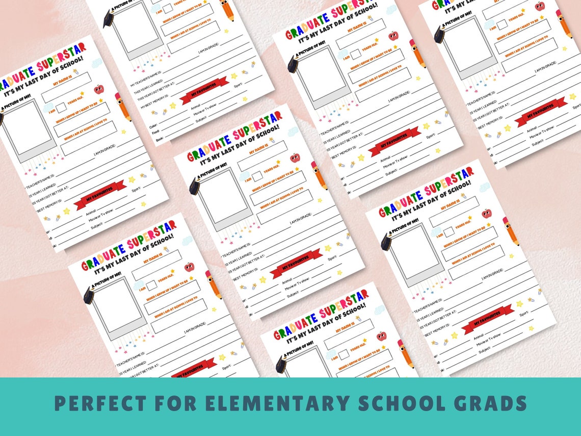 Elementary School Graduation Questionnaire Fun & Printable Kindergarten ...