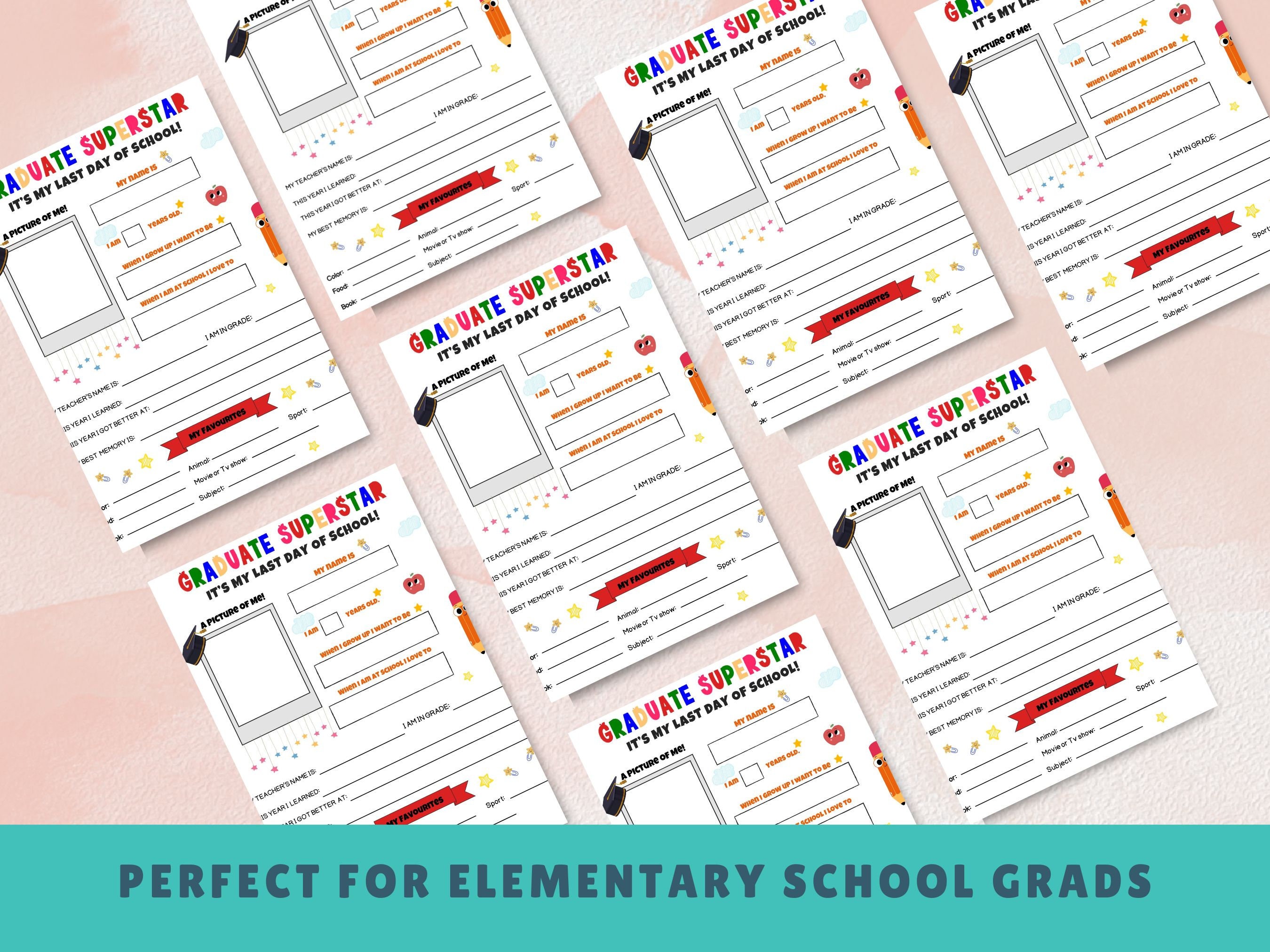 Elementary School Graduation Questionnaire Fun & Printable Kindergarten ...