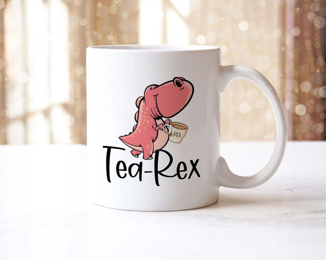 Novelty Dinosaur Tea Rex Mug and Coaster Gift Set Jurassic Dino Tea Cup ...
