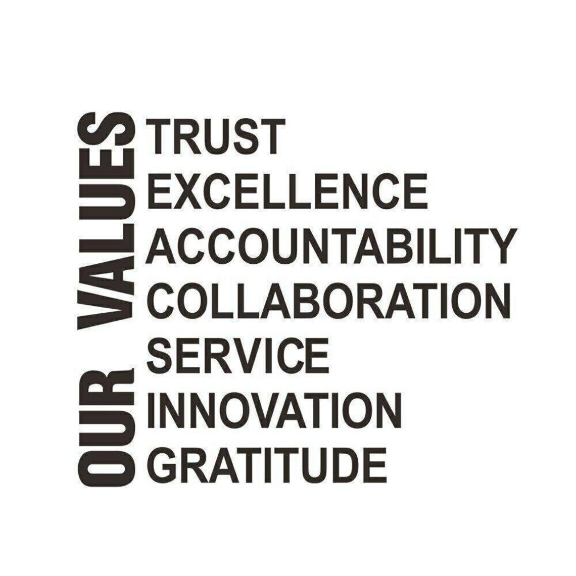 Our Values Large Wall Art Sticker Inspirational Quote Vinyl Decal ...
