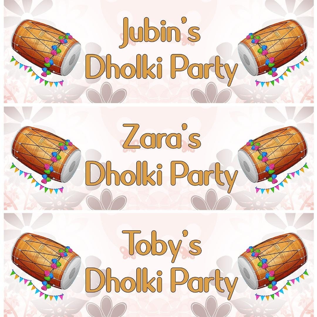 2 Personalised Dholki Ceremony Banners Customised With Any Name Venue ...