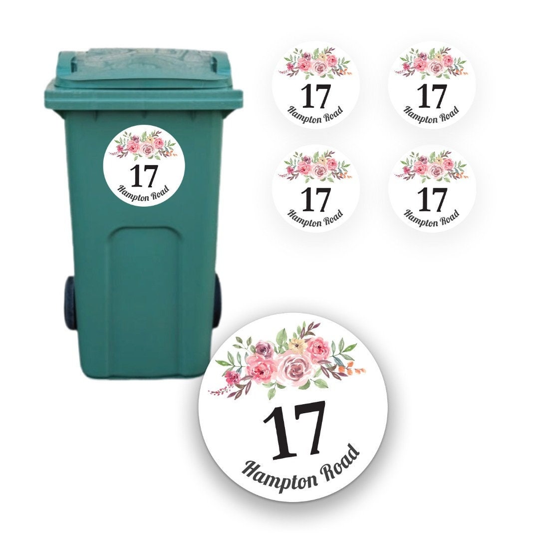Wheelie Bin Sign Sticker Waterproof House Street Name Address Vinyl ...