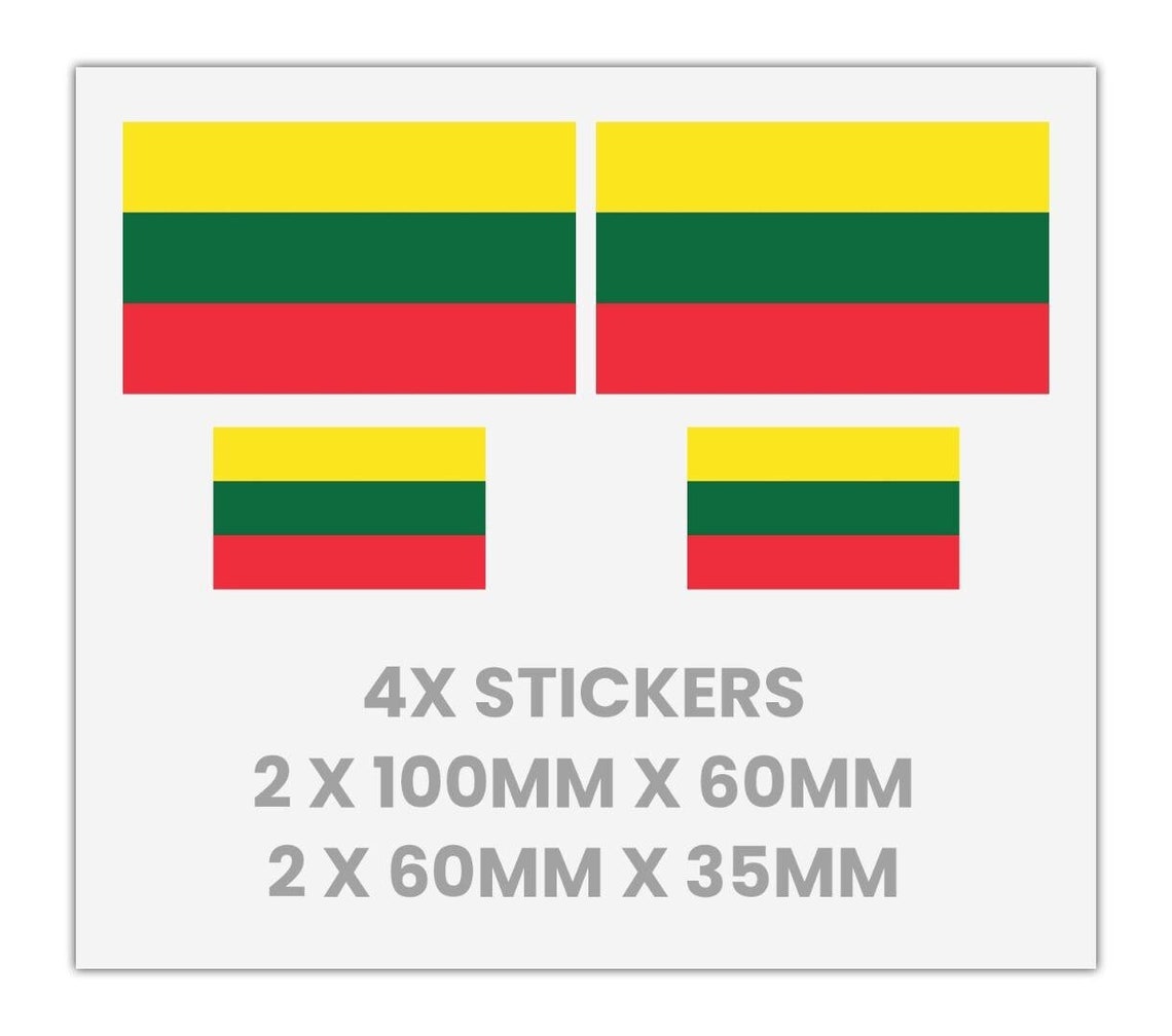 4 X Lithuanian Lithuania Flag Vinyl Car Van iPad Laptop Sticker - Etsy