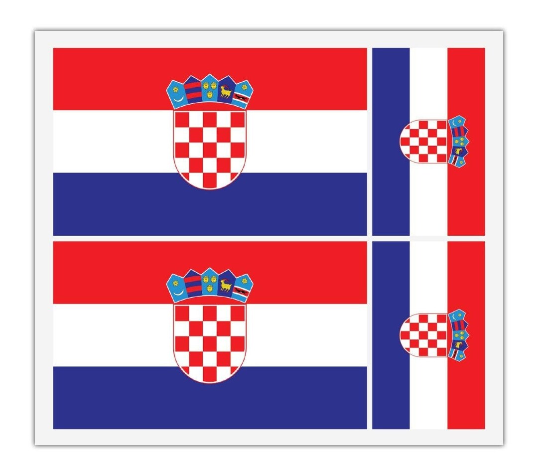 4 X Croatian Croatia Flag Vinyl Car Van iPad Laptop Sticker - Etsy