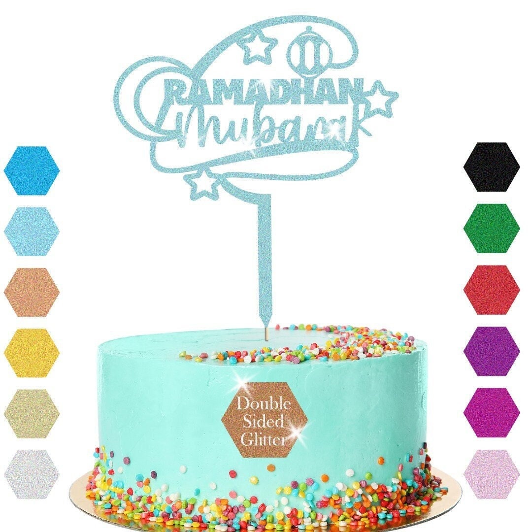 Ramadhan Mubarak Glitter Cake Topper Islam Fasting Celebration ...