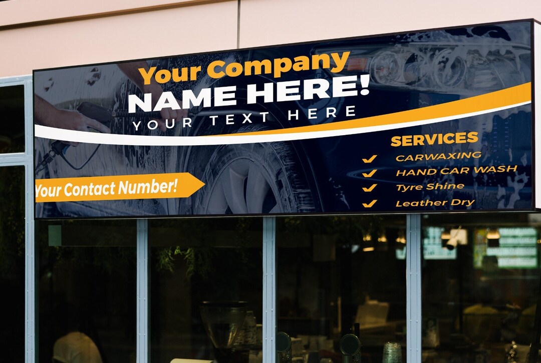 Personalised Car Wash Window Sign Custom Vinyl Banner Billboard Decal ...