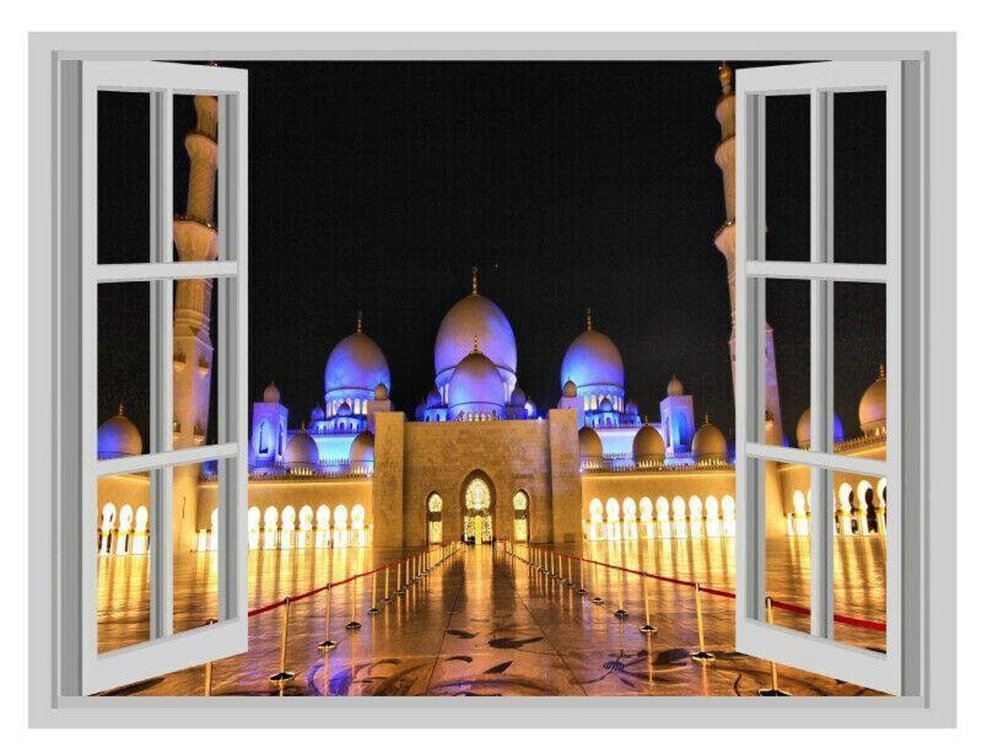 Huge Sheikh Zayed Mosque Window Wall Sticker Art Vinyl Decal Decor - Etsy