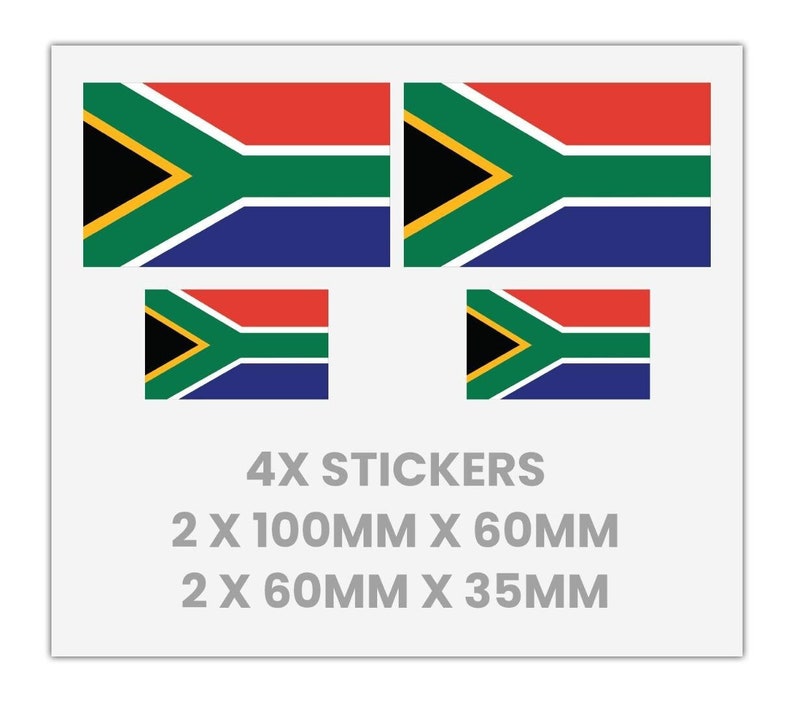 4 X South African Flag Vinyl Car Van iPad Laptop Self-adhesive Sticker ...
