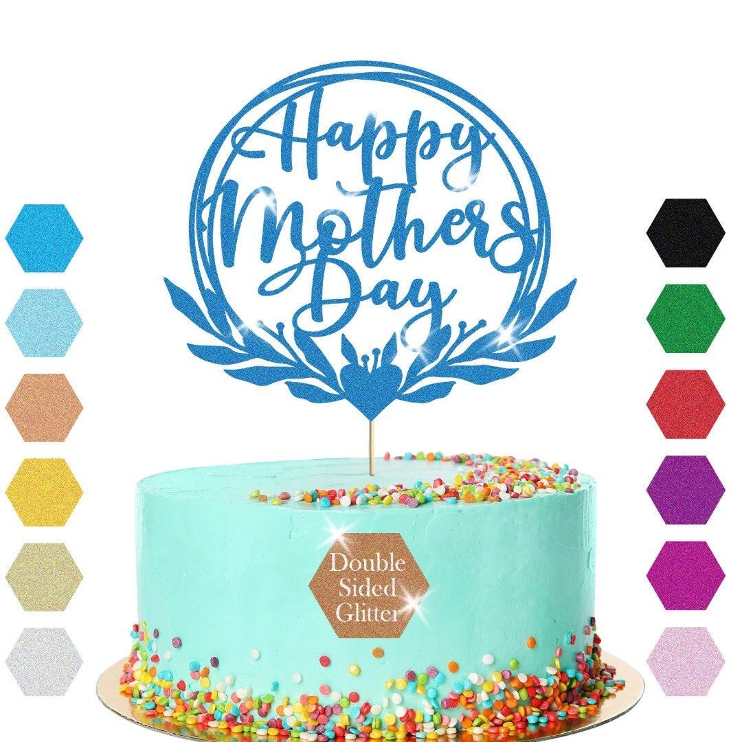 Happy Mothers Day Glitter Cake Topper Birthday Celebration Decoration ...