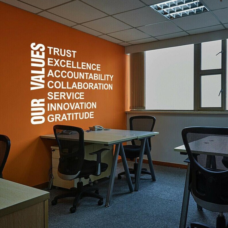 Our Values Large Wall Art Sticker Inspirational Quote Vinyl Decal ...