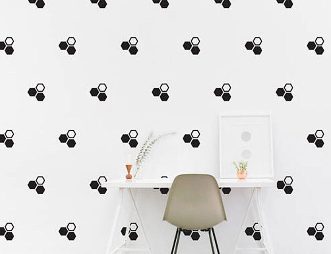 Hexagon Shape Wall Art Stickers Hexagons Vinyl Decal Living Room ...