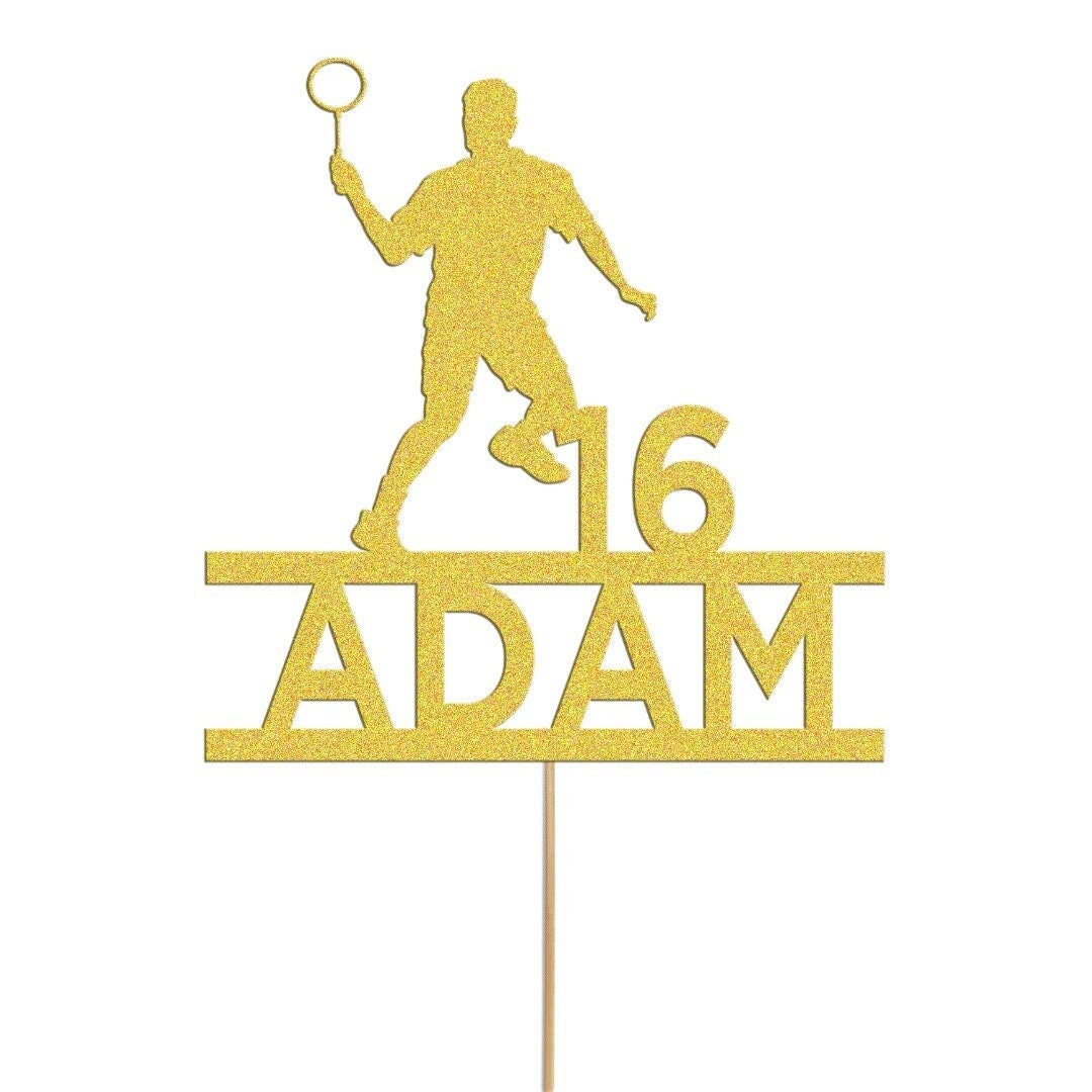 Custom Badminton Cake Topper Badminton Player Birthday Cake Decoration ...